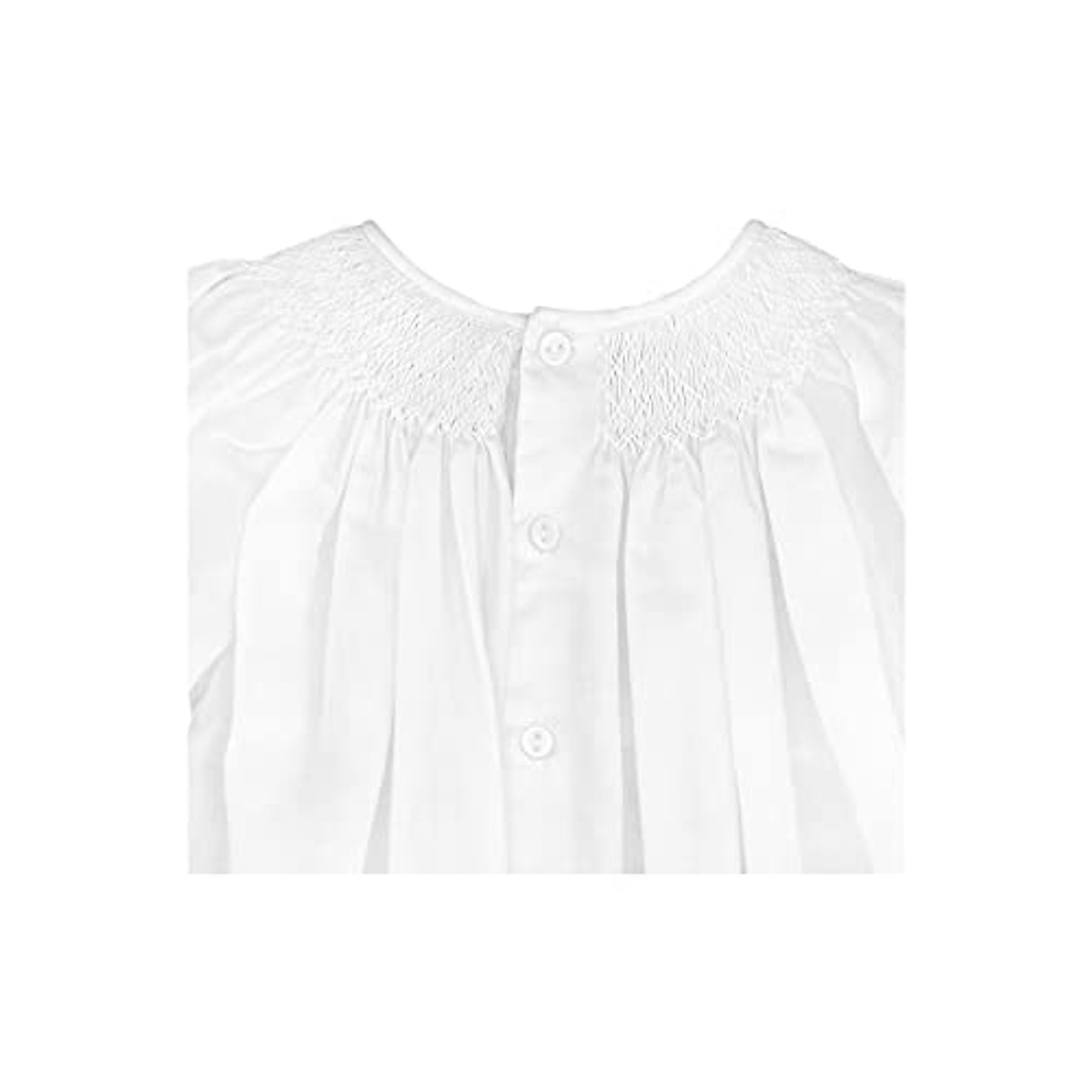 Petit Ami Baby Girls' Bishop Smocked Daydress, Newborn, White