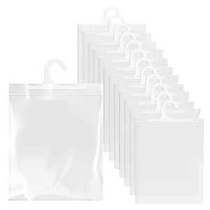 TOWEBOORY 30 Pack Hanging Storage Bags, Headphone Storage Classroom Large Hook 10 X14.95-Inch Clear Plastic Bags for Classroom Library and Pharmacy Use