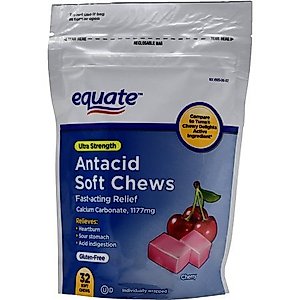 Equate Ultra Strength Antacid, Cherry, 32 Soft Chews