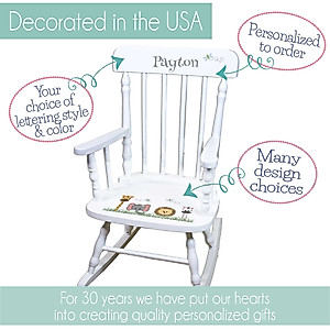 My Bambino Personalized White Wood Rocking Chair Baby Gift