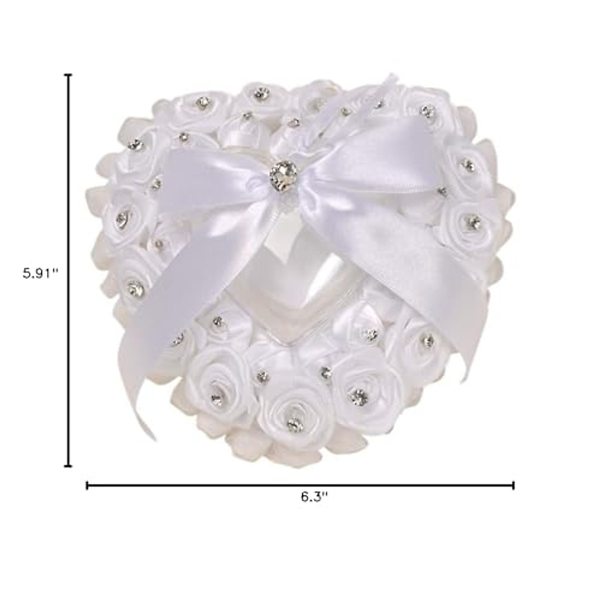 Amosfun Ring Bearer Heart Shape Bride Ring Cushion Ring Pillow for Wedding Engagement Ceremony Supplies