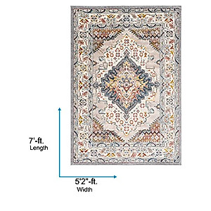 Artistic Weavers Anja Oriental Medallion Area Rug,5'2" x 7',Grey