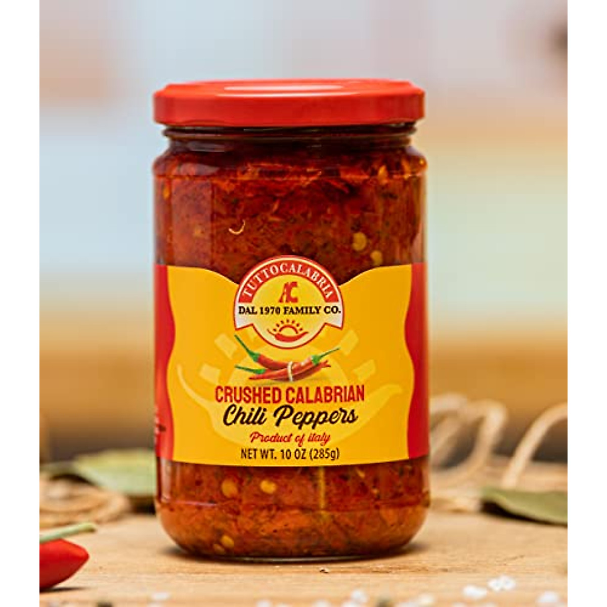 Crushed Calabrian Chili Pepper, Paste/Spread/Sauce, Hot, Savory, Delicious, TuttoCalabria,10 oz, (285g)