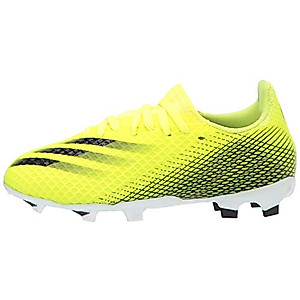 adidas Boy's X GHOSTED.3 Soccer Shoe, Solar Yellow/Black/Team Royal Blue(Firm Ground), 5.5 Big Kid