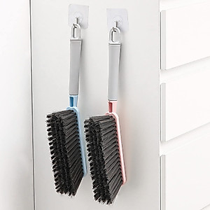 Hand Broom Cleaning Brush Soft Bristle Hand Brush Plastic Counter Duster Household Multifunction Dusting Brush with Long Handle for Cleaning Bed Car Sofa Furniture Clothes Carpet 15.7-Inch (White)