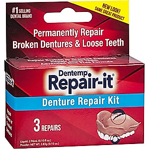Dentemp Repair Kit - Repair-It Advanced Formula Denture Repair Kit - Denture Repair Kit Repairs Broken Dentures - Denture Repair to Mend Cracks & Replace Loose Teeth