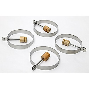 Egg Poacher Rings Stainless Steel Set of 2 - Make Cooking Perfect Pancakes Burgers Omelettes Benedict Eggs Fried Like a Master Chef with The Surgical Steel Egg Cooker Round Molds by Perfect Life Ideas