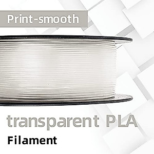 GIANTARM Transparent Clear PLA 3D Printer Filament 1kg(2.2lbs) Spool,1.75mm Dimensional Accuracy +/- 0.02mm, Vacuum Packaging, Fit for Most 3D Printer in Market