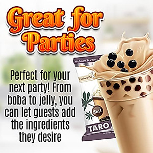 The Ultimate DIY Bubble Tea Kit 6 Flavors of Boba Bubble Tea Drink, 36 Drinks, Taro, Lychee, Coconut, Mango, Milk Tea, Thai Tea Bubble Tea Straws Authentic Boba Tea Kit Asmr Food