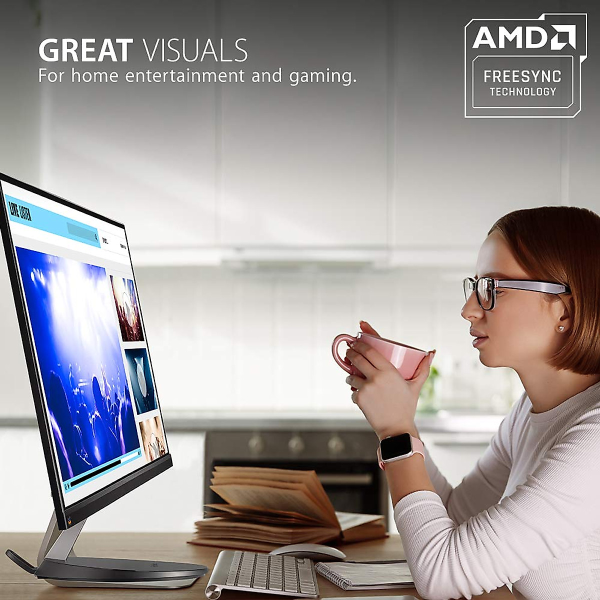 ViewSonic VX2485-MHU 24 Inch 1080p Frameless IPS Monitor with USB 3.2 Type C and FreeSync for Home and Office (Renewed)