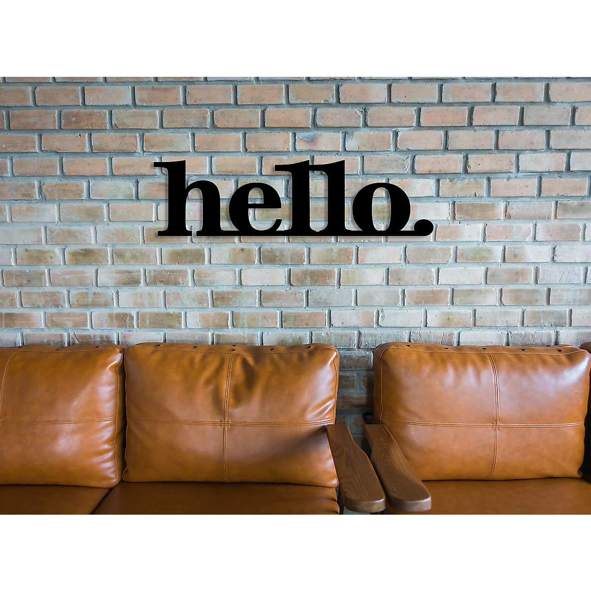 Metal Hello Sign, Welcome Porch Sign, Front Porch Decor, Front Door Wall Decor, Entryway Sign, Outside Vertical Wall Decoration, Black (39x11 inches)