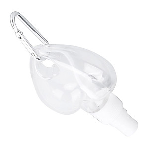 BORDSTRACT Travel Spray Bottle 50ml, Transparent Empty Heart Shape Plastic Containers for Camping, Hiking, Cleaning and Skin Care Atomizer with Keychain (White)