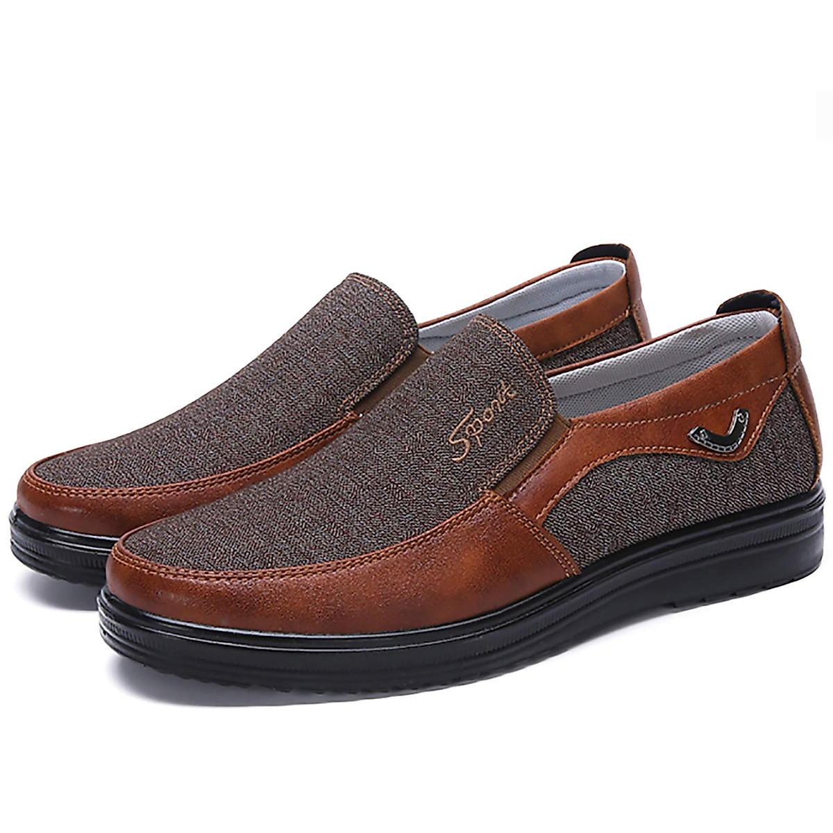 COSIDRAM Mens Loafer Casual Shoes Canvas Lightweight Driving Travel Walking Shoes Soft Slip on Brown 12