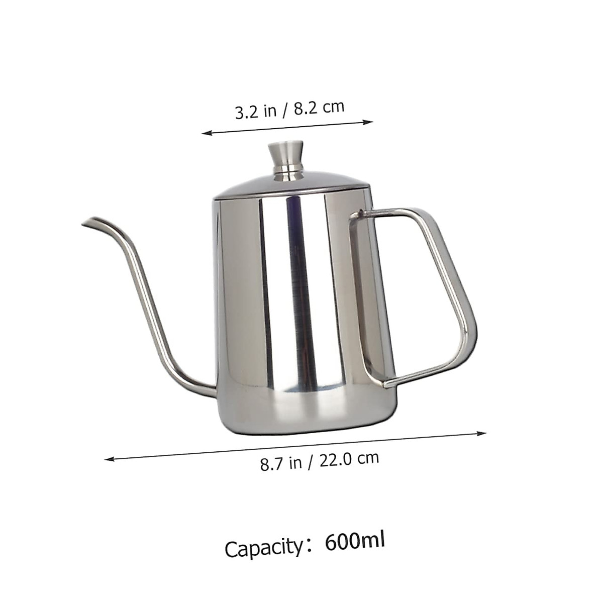 NUOBESTY 2pcs Coffee Pot Goose Neck Tea Pot Camping Coffee Maker Stainless Coffee Maker Coffee Maker Coffee Espresso Maker Kettle Stainless Steel Mini Office Accessories