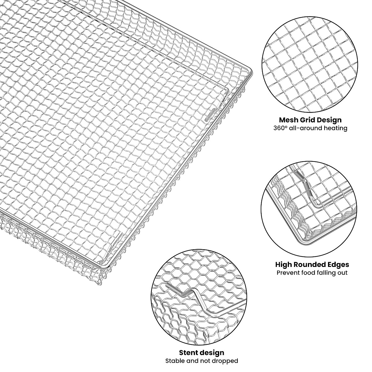 Stainless Steel Baking Tray Pan and Air Fryer Basket Compatible with Cuisinart Airfryer TOA-060 and TOA-065 and TOA-070 (with Cuisinart TOA-060 and TOA-065)