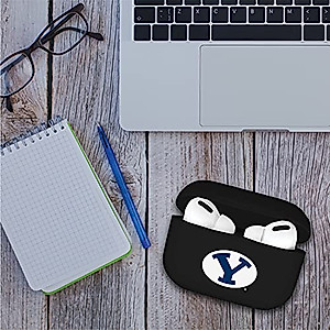 OTM Essentials Officially Licensed Brigham Young University Earbuds Case - Black - Compatible with AirPods PRO and Mobile Charging