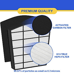 Roninby True HEPA Filter Replacement Compatible with LivePure Bali Series LP550TH, LP550THP Multi-Room Whole House Air Cleaner Purifier, Part Number LP550THP, 1 x HEPA Filter & 4 x Carbon Filter