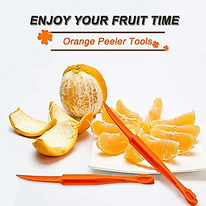 Orange Peeler tools Plastic Orange Peeler Citrus Remover Easy Open Citrus Lemon Citrus Peel Cutter Vegetable Slicer Fruit Tools Kitchen Gadgets (Orange 2 Pack)