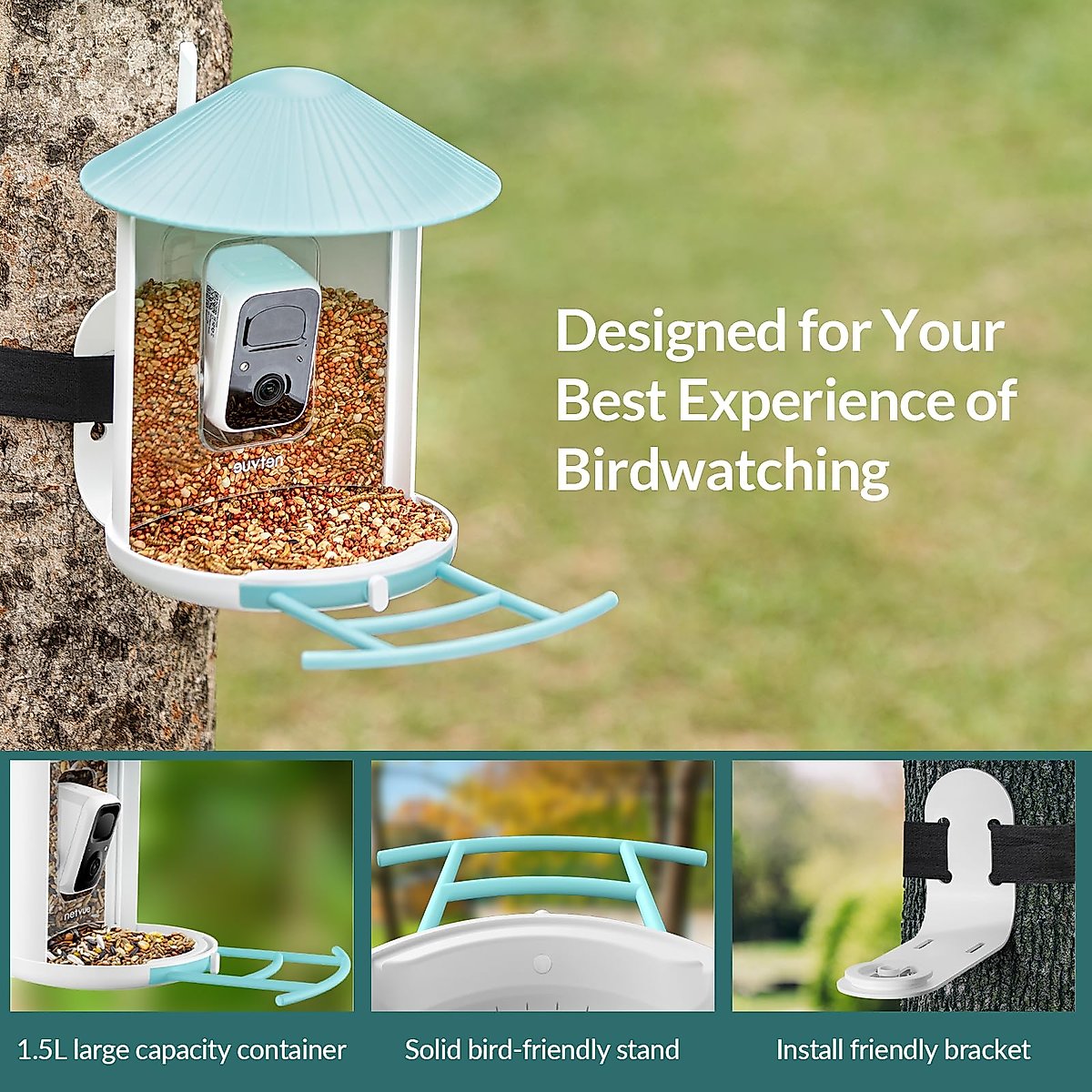 NETVUE Birdfy Lite - Smart Bird Feeder with Camera, Bird Watching Camera, Auto Capture Bird Videos & Motion Detection, Wireless Camera Ideal Gift for Bird Lover