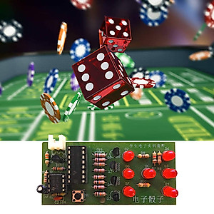 Electronic Dice Kit, Circuit Electronic Dice, Metal 7 LEDs 4.5~5V for Fun Electronic Production Set Replace Real Dice