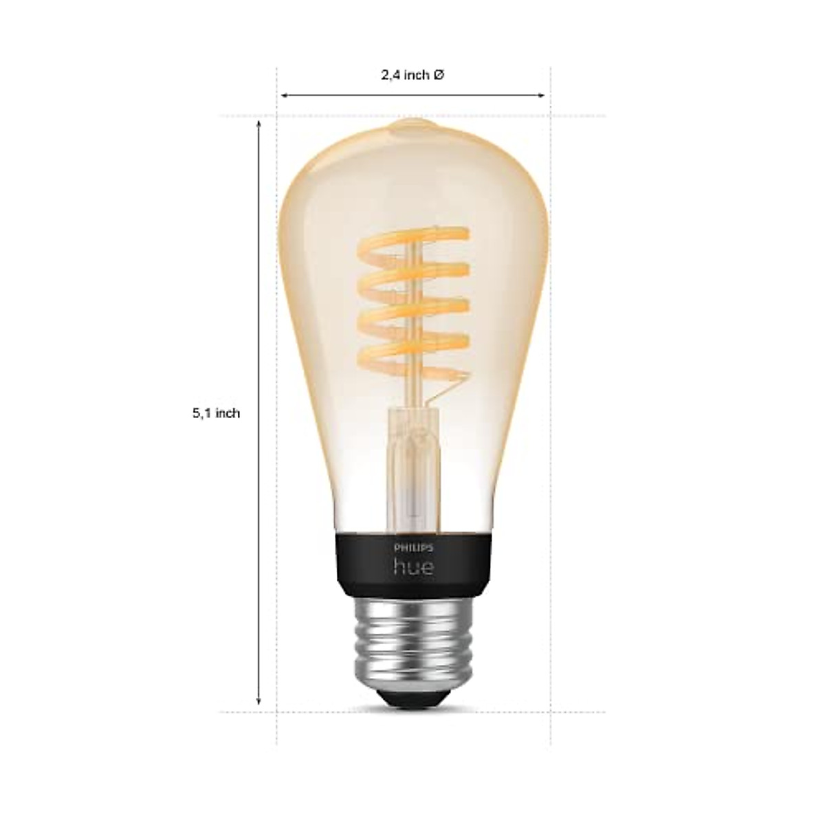 Philips Hue White Ambiance Dimmable Smart Filament ST19, Warm-White to Cool-White LED Vintage Edison Bulb, Bluetooth & Hub Compatible (Hue Hub Optional), Voice Activated with Alexa