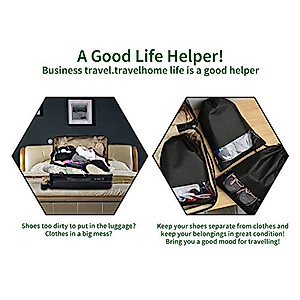 SPIKG 10 pcs Shoe bags for Travel Storage Dust-Proof Drawstring with Window (Black)