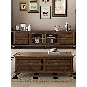 K-Musculo 4PCS 3.54" Tall Solid Wood Turned Furniture Legs Walnut Finished Wood Sofa Legs Turned Furniture Legs Bun Feet for Cabinet Sofa Ottoman TV Stand Loveseat Dresser