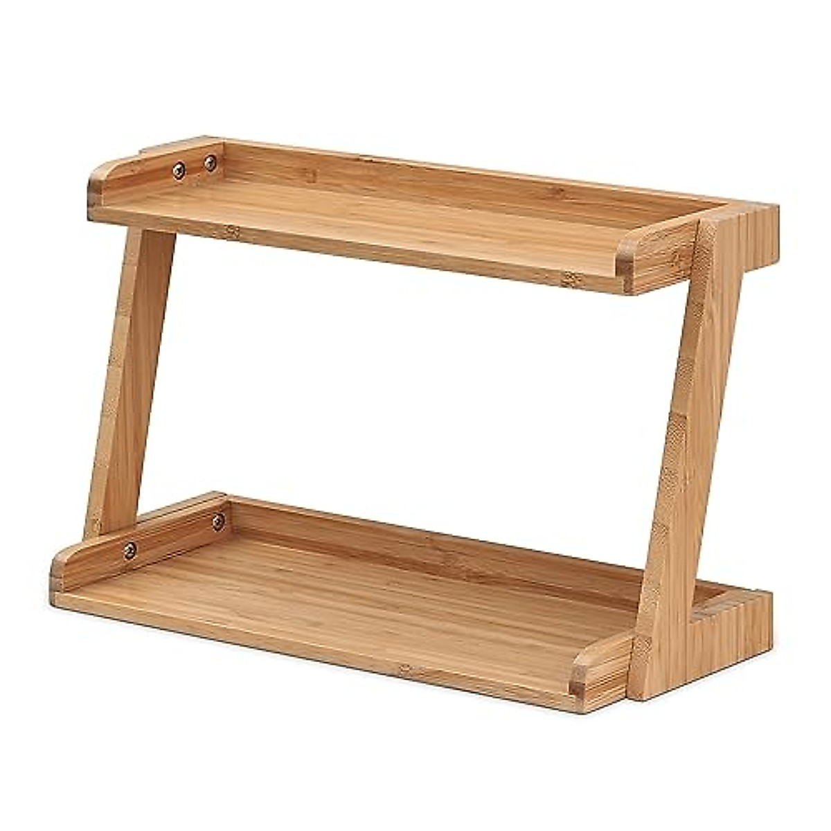 2 Tier Bathroom Organizer Countertop, Bamboo Wooden Bathroom Counter Organizer, 2 Tier Bamboo Tray, Kitchen Counter Organizer