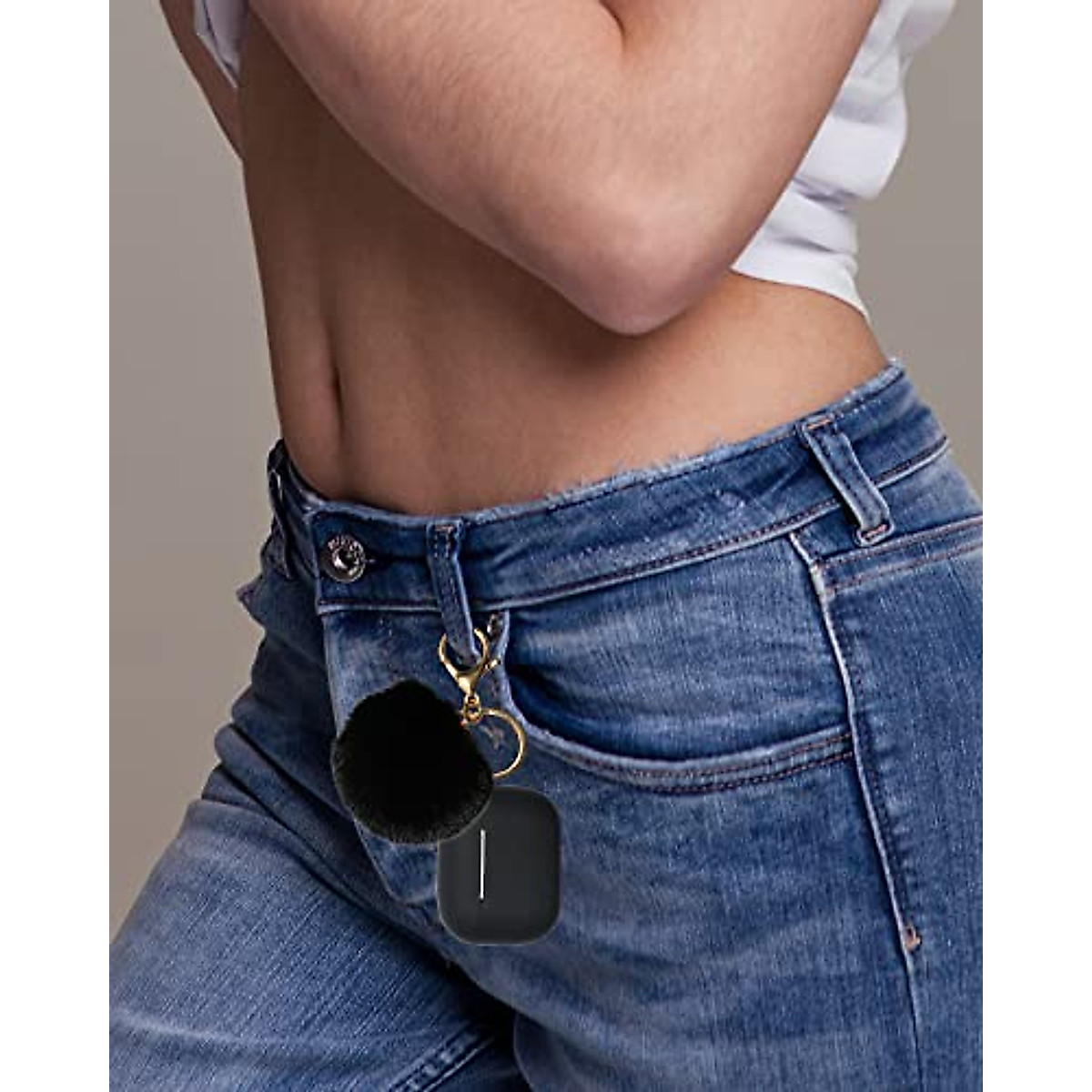 4-in-1 for AirPods Pro 1st Generation Case Cover Accessories Set Kit, Cute for AirPod Pro Case Skin with Fur Ball Pompom/Wristlet Bracelet Keychain/Credit Card Holder Purse for Women and Girls Red