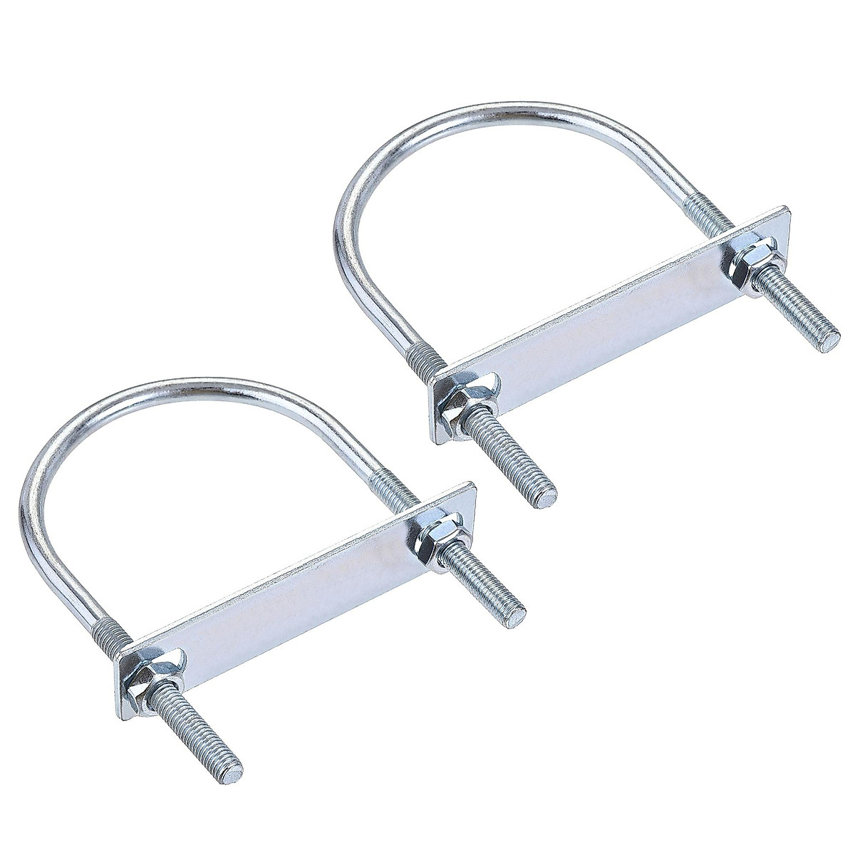 uxcell Round U-Bolts 2 Sets 3.15"(80mm) Inner Width 130mm Length Steel M8 with Nut, Plate