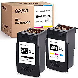 OA100 Remanufactured Ink Cartridge Replacement for Canon 260 XL 261 XL PG-260XL CL-261XL for Workforce TS5320 TR7020 TS6420 (Black, Tri-Color, 2-Pack)
