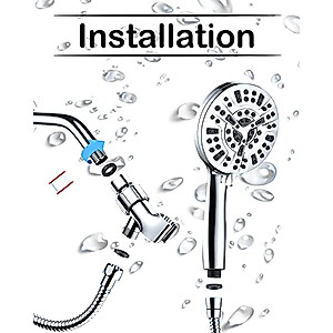 NIKISHAP 10-Mode Shower Head with High Pressure, Polished Finish, Handheld Design, Adjustable Bracket, 5 Ft Hose, and Built-in Power Wash to Clean Tub, Tile, and Pets