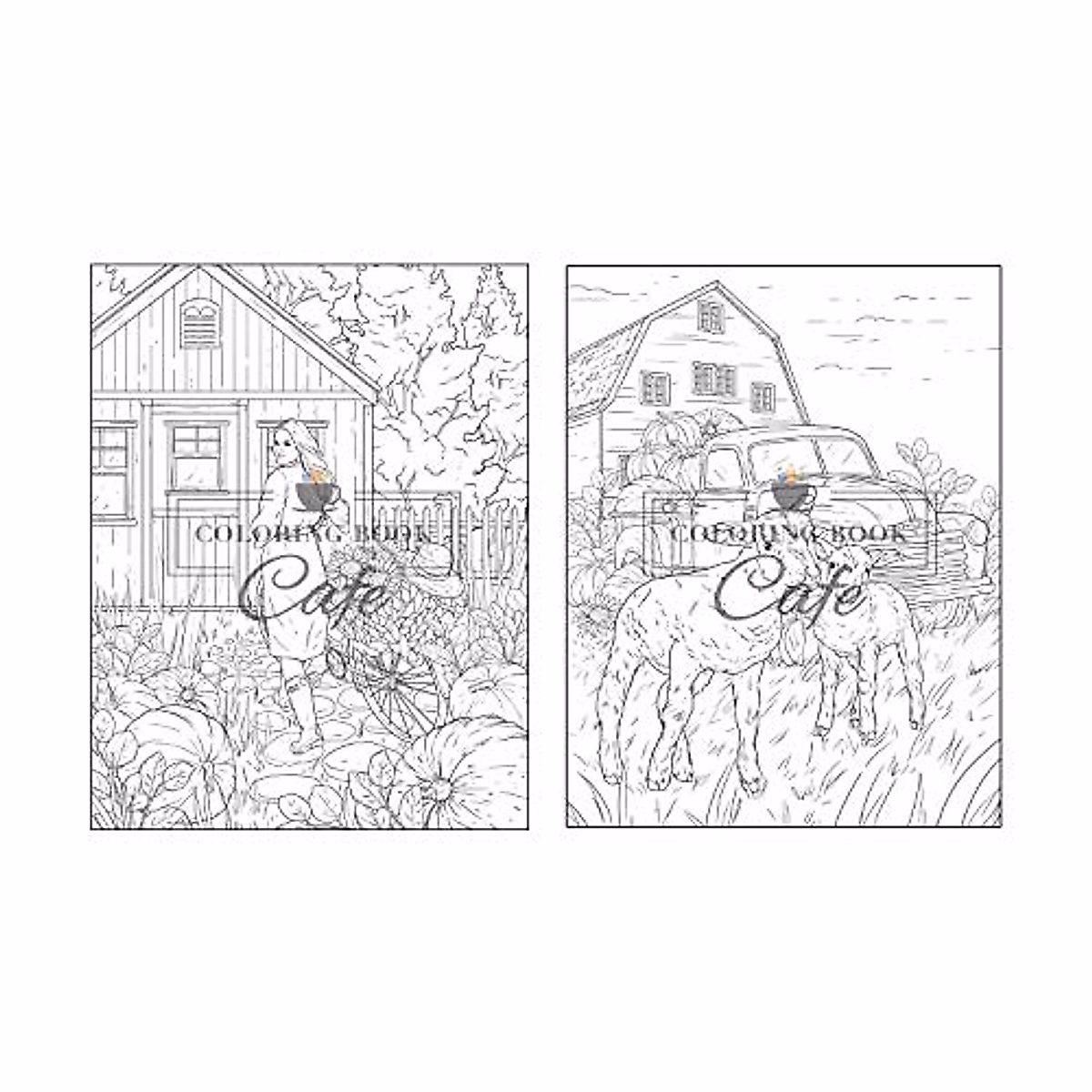 Country Autumn Coloring Book: An Adult Coloring Book Featuring Charming Autumn Scenes, Relaxing Country Landscapes and Cute Farm Animals