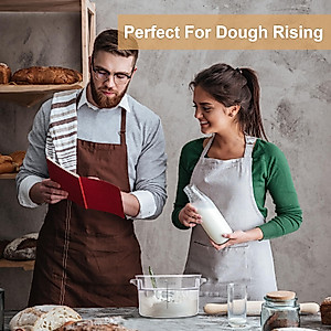 Sawysine 4 Pcs Food Storage Container with Lids Set Proof Dough Clear Round Commercial Containers with Scales and Handles for Bread Dough Rise Restaurant Home Food Storage (1 Qt 2 Qt 4 Qt 6 Qt)