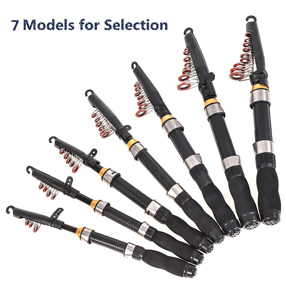 Toasis Fishing Spinning Baitcast Rod Telescopic Fishing Pole 7 Models (1.7m/ 5.58ft)