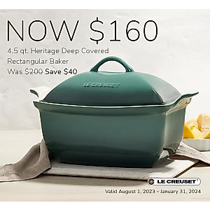 Le Creuset Heritage Stoneware Deep Baker with Lid, 4.5 qt., Cerise