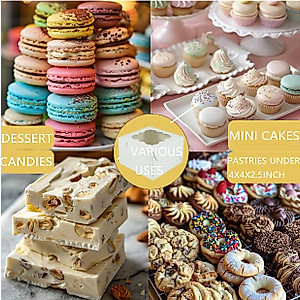 PQZKLDP 30PCS - 4x4x2.5 Inches White Mini Bakery Treats Boxes - Suitable for Mini Cake,Cupcake,Pastries,Bakery Treats,Cookies and Mini Bundt Cake-Perfect for Celebrations and Gifts