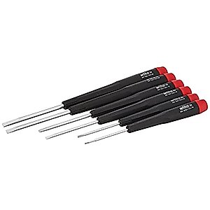 Wiha 26090 Precision Slotted Screwdriver with Precision Handle, 6 Piece Set, multi, one size