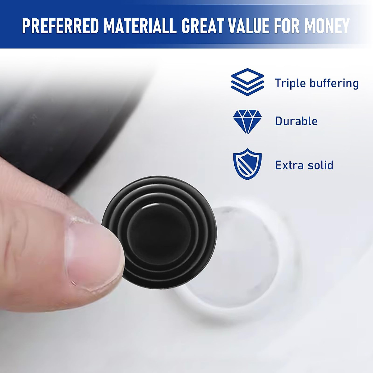 Dewkou 20 PCS Car Door Shock Absorber, Anti Shock Car Door Pads, Door Side Anti-Collision Protection Sticker, Universal Soundproof Crash Pad, Car Door Protection Sticker (Black)