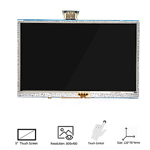 Padarsey 5 inch Touch Screen 800x480 TFT LCD Display HDMI Interface Supports Raspberry Pi 2B 3B 3B+ BB Black, Banana Pi Windows 10 8 7