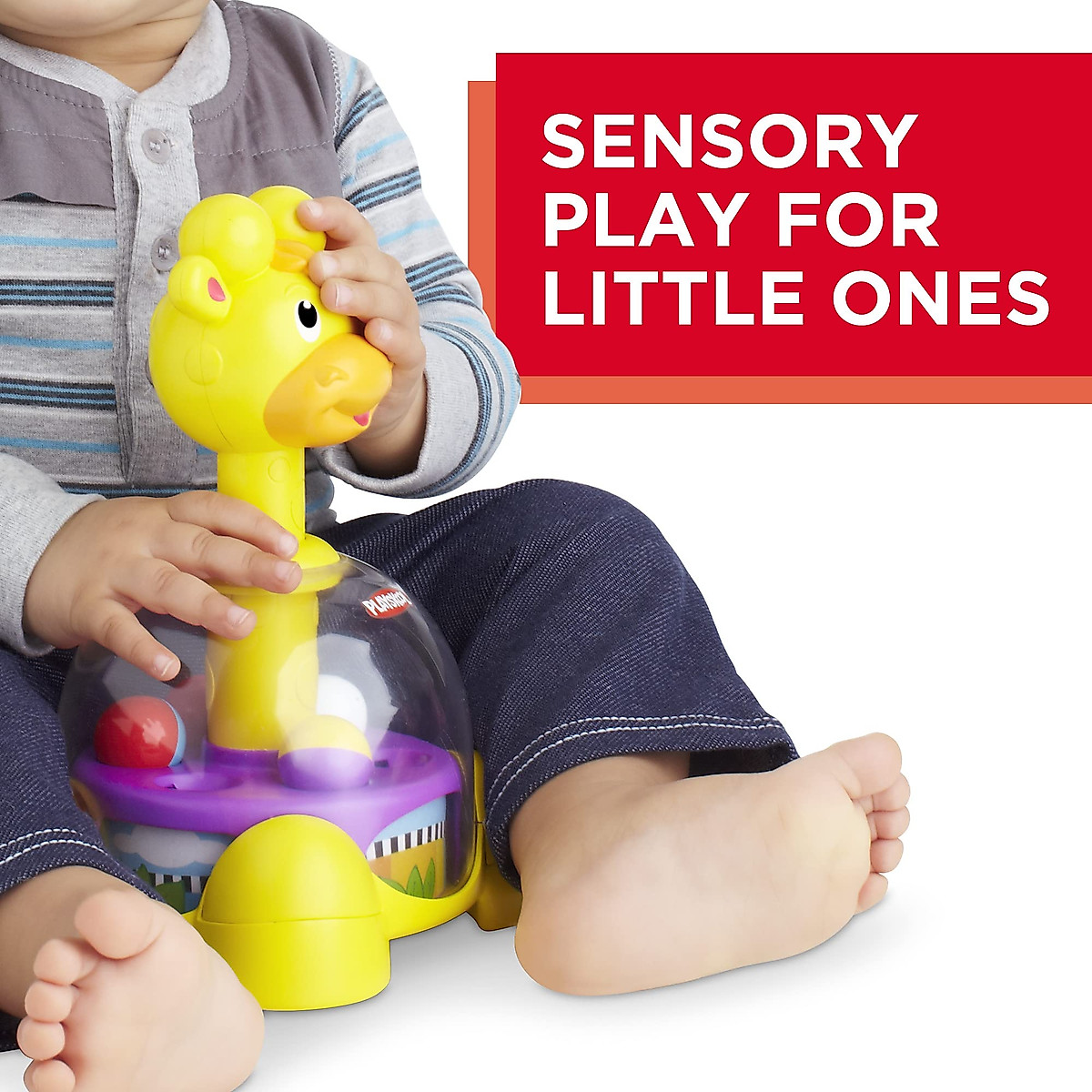 Playskool Giraffalaff Tumble Top Spinning and Popping Cause and Effect Toy for Babies and Toddlers 1 Year and Up (Amazon Exclusive)