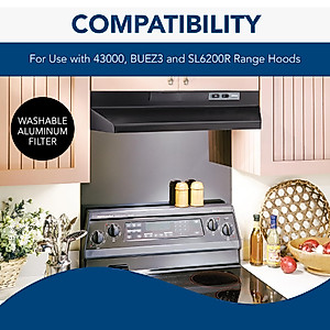 Broan-NuTone BP57 Aluminum Filter with Light Lens, Kitchen Exhaust Grease Filter, Stove Hood Vent Air Filter