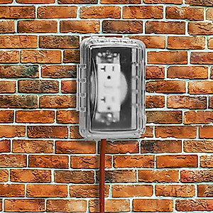 TayMac MM110C Weatherproof Single Outlet Outdoor Receptacle Cover, 5/8 Inches Deep, Clear