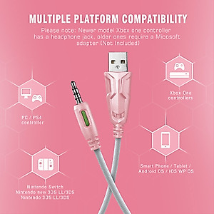 GIZORI Xbox One Headset, PC Gaming Headset with 7.1 Surround Sound Stereo, PS4 Headset with Noise Canceling Mic & LED Light, Compatible with Xbox One, PS4, PS5, PC, Sega Game Gear