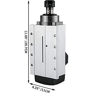 VEVOR Air Cooled Spindle Motor 2.2KW CNC Spindle Motor 220V Square Air Cooled Spindle Motor ER20 Collet 24000 RPM CNC Spindle 6A Spindle Motor 400 Hz for CNC Router Engraving Milling Machine