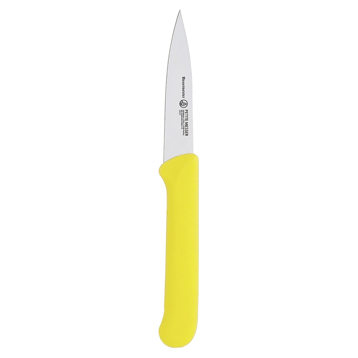 Messermeister Petite Messer 3” Spear Point Parer with Matching Sheath, Yellow - German 1.4116 Stainless Steel & Ergonomic Handle - Lightweight, Rust Resistant & Easy to Maintain