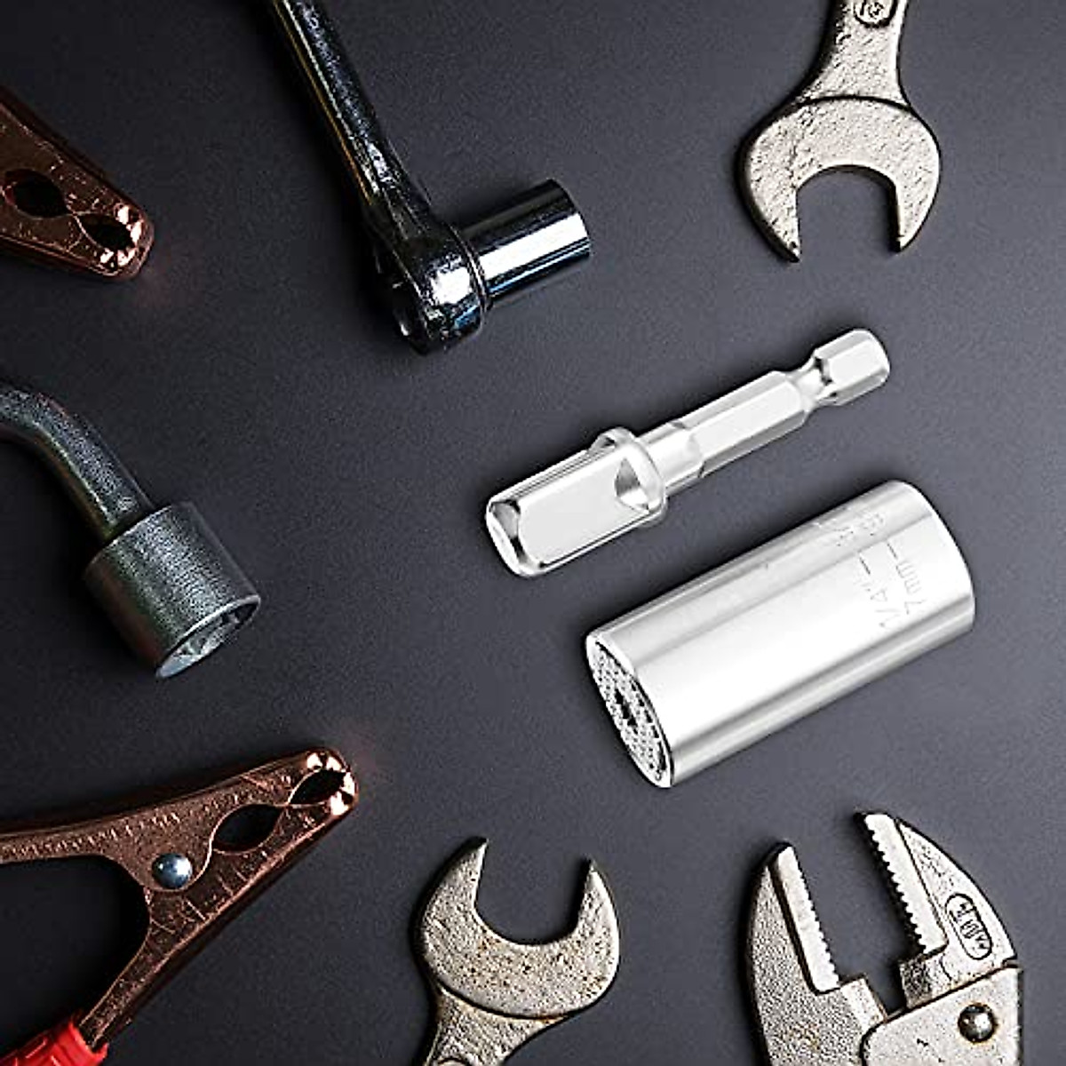 DOITOOL Men’s Gift Universal Socket Hex Axle Tool Axle Wheel Hub Axle Spindle Socket Adapter Power Drill Adapter Stocking Stuffer Treats