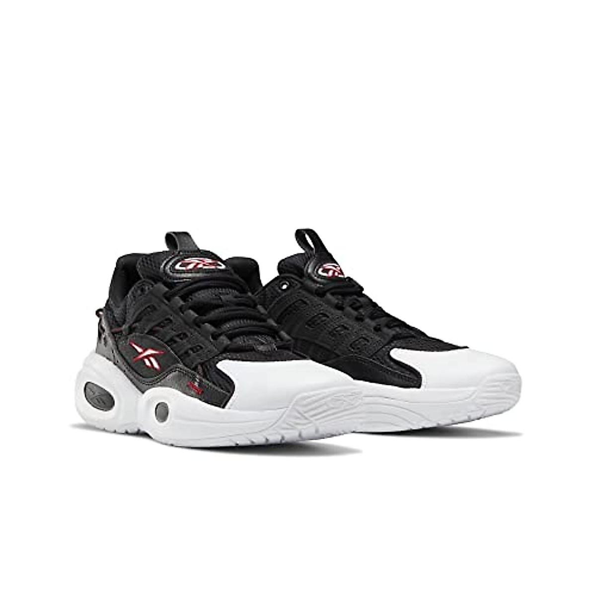 Reebok Unisex Solution Mid Basketball Shoe, Black/White/Vector Red, 11 US Men