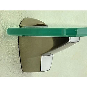 XVL 15.5-Inch Bathroom Glass Shelf, Chrome GS3004B-L