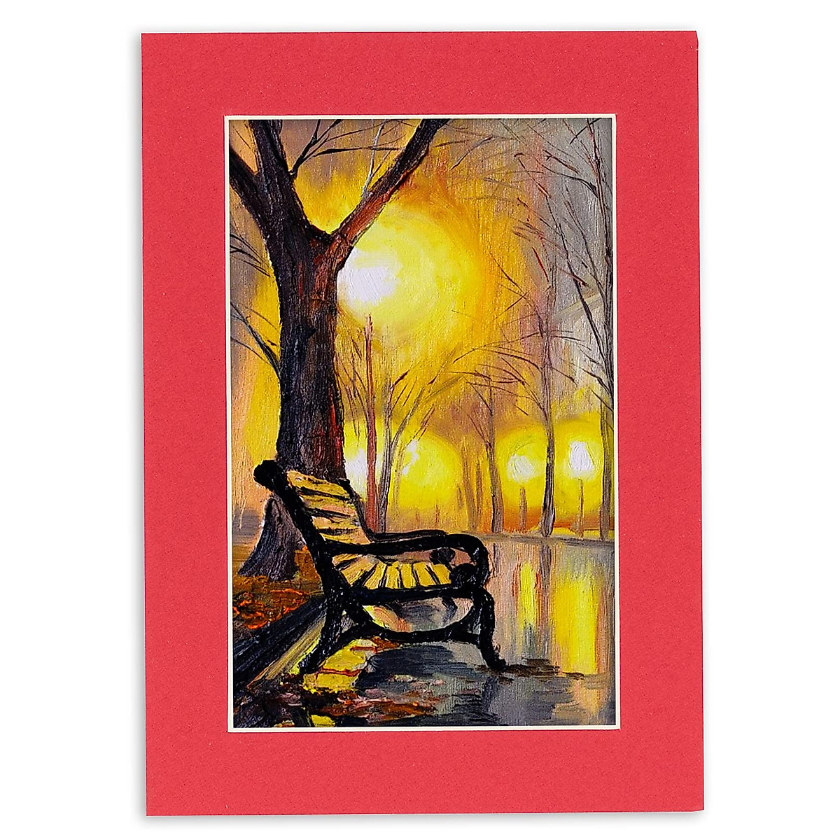 11x16 Mat Bevel Cut for 8.5x11 Photos - Acid Free Cardinal Red Precut Matboard - For Pictures, Photos, Framing - 4-ply Thickness